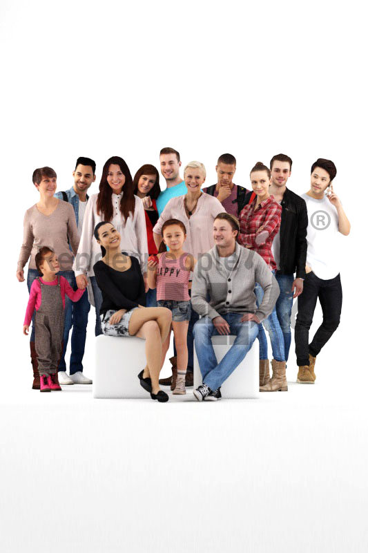 Mega Bundle Casual Posed 001 - 005 | RENDERPEOPLE